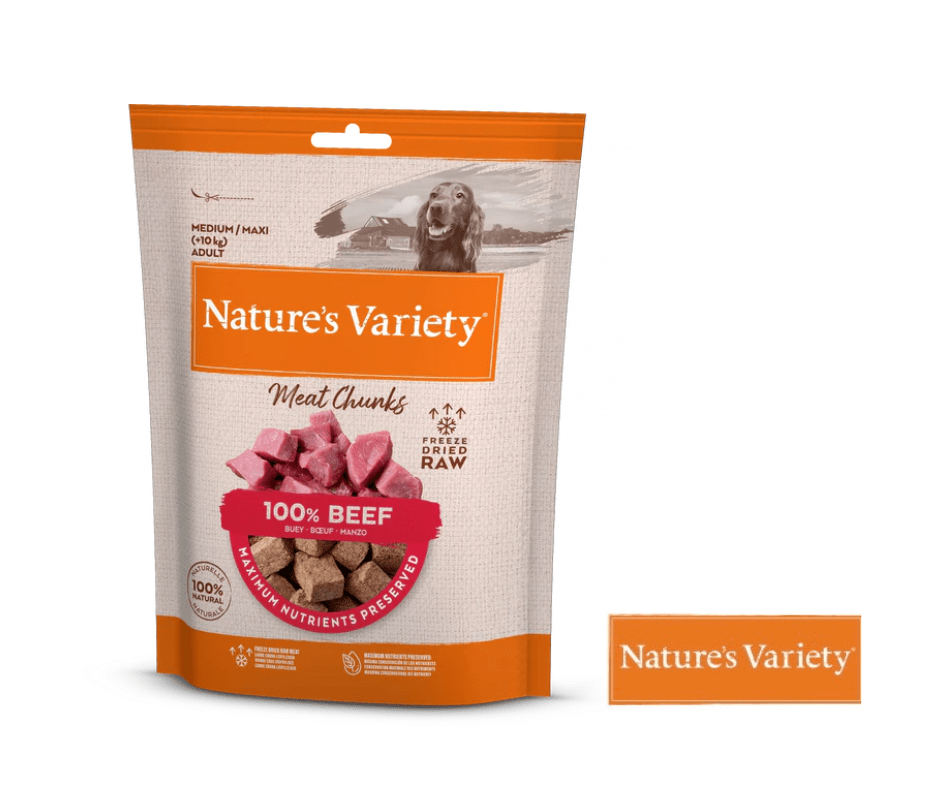 Freeze-dried Meat Real Chunks 100% Beef (50g) - K9-Catering